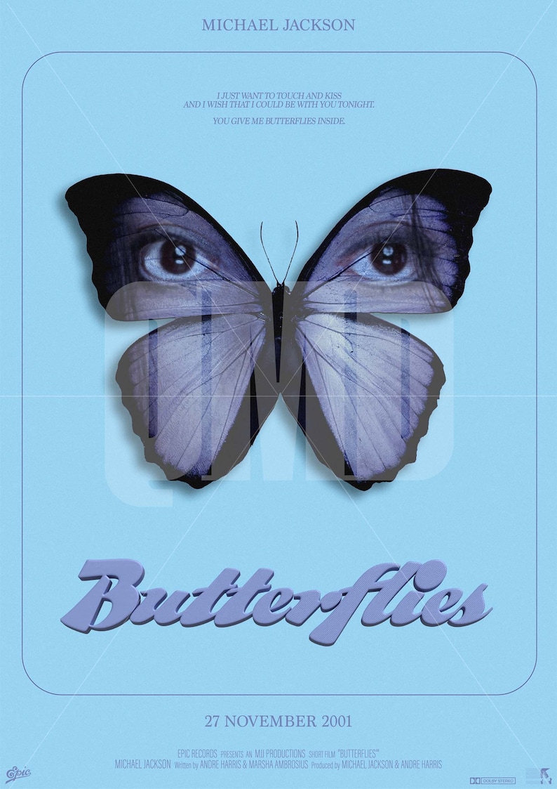 Michael Jackson - BUTTERFLIES Original Poster Art Print - Etsy