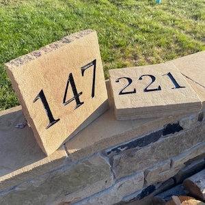 Custom Engraved Address Stone 10x10x1.75", House Numbers - Etsy