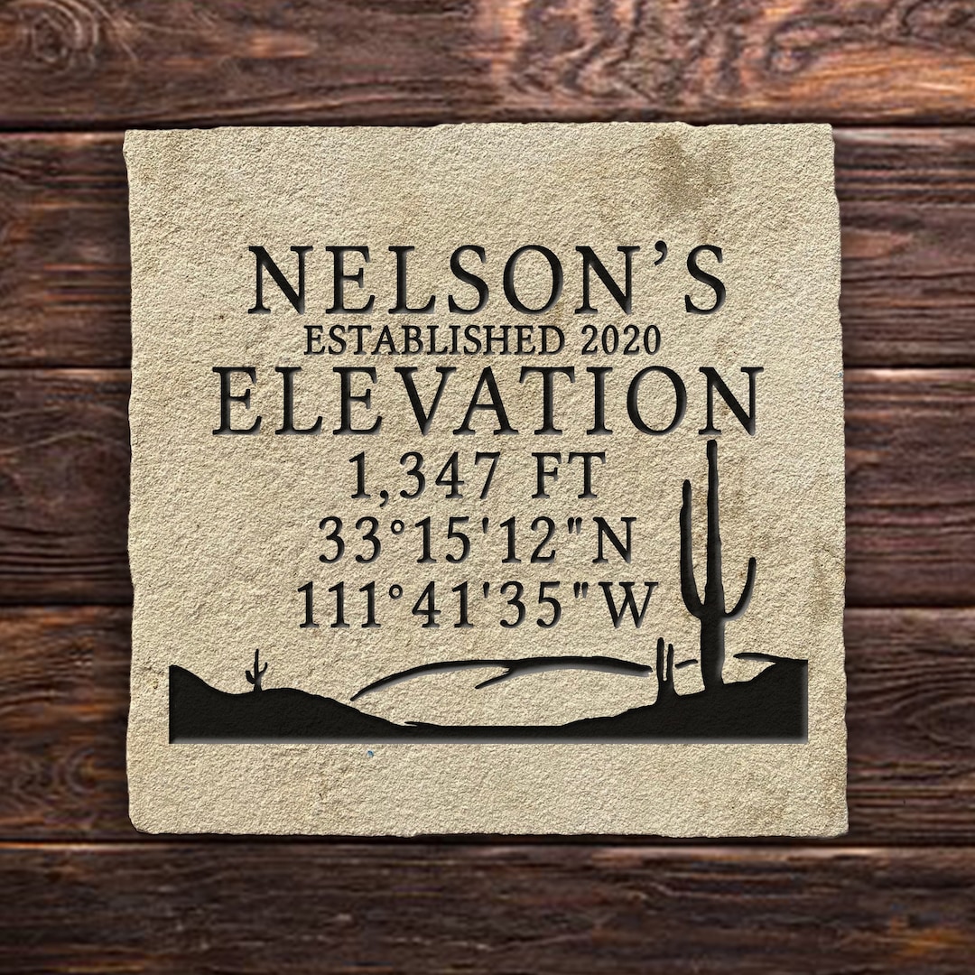Personalized Elevation Stone With Coordinates Perfect for Any Home ...