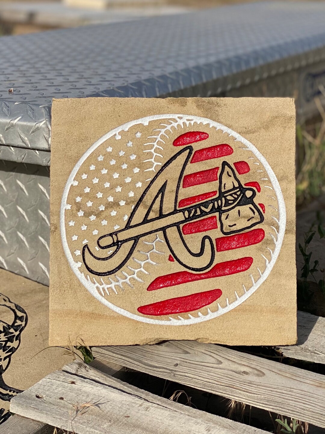 10x10" Baseball/ Football Garden Stone - Etsy