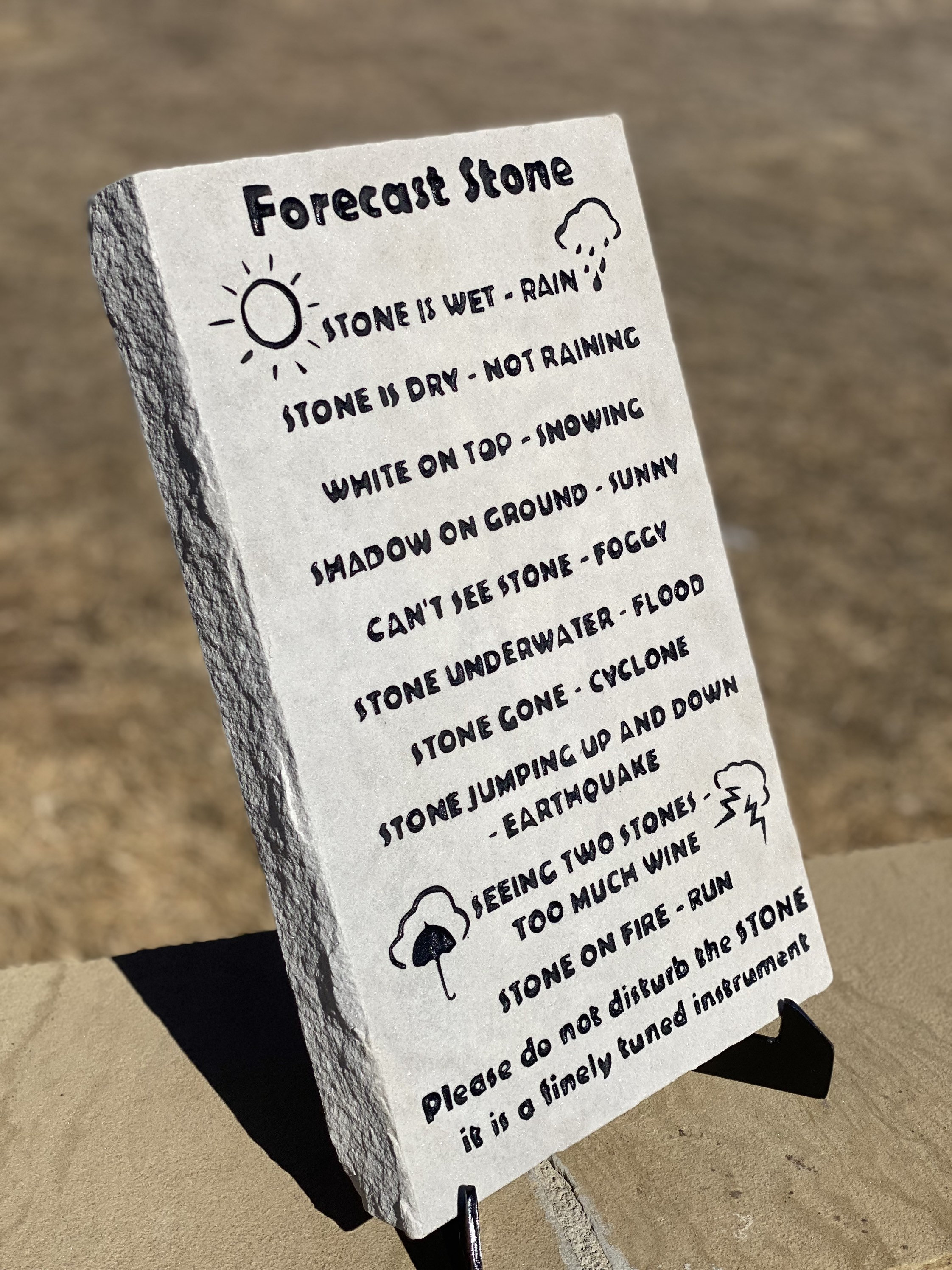 Engraved Weather/ Forecast Stone. 17x11x1.75 Inches Made of Natural ...