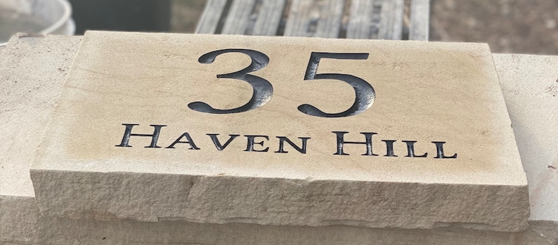 Personalized Engraved Stone Address Stone 16x10x1.75", House Numbers ...