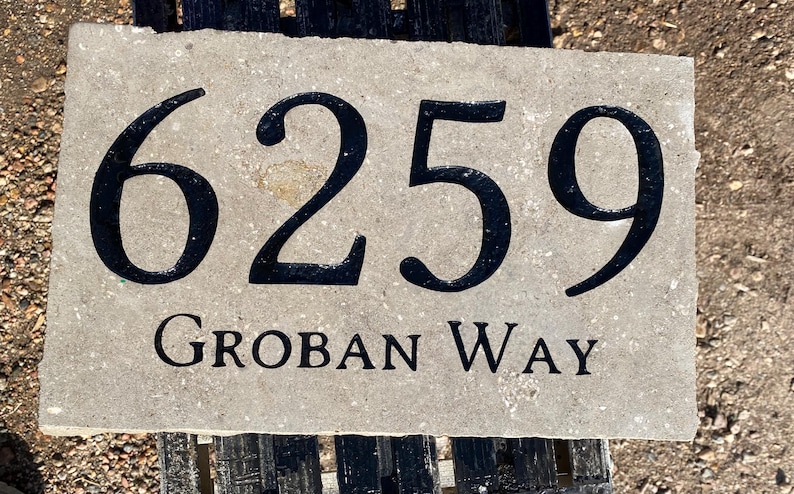 Personalized Engraved Stone Address Stone 16x10x1.75", House Numbers ...