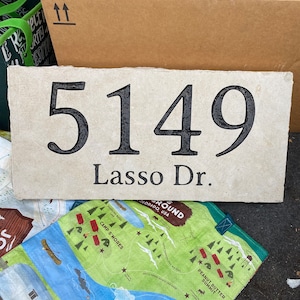 Personalized Engraved Stone Address Stone 16x10x1.75", House Numbers ...
