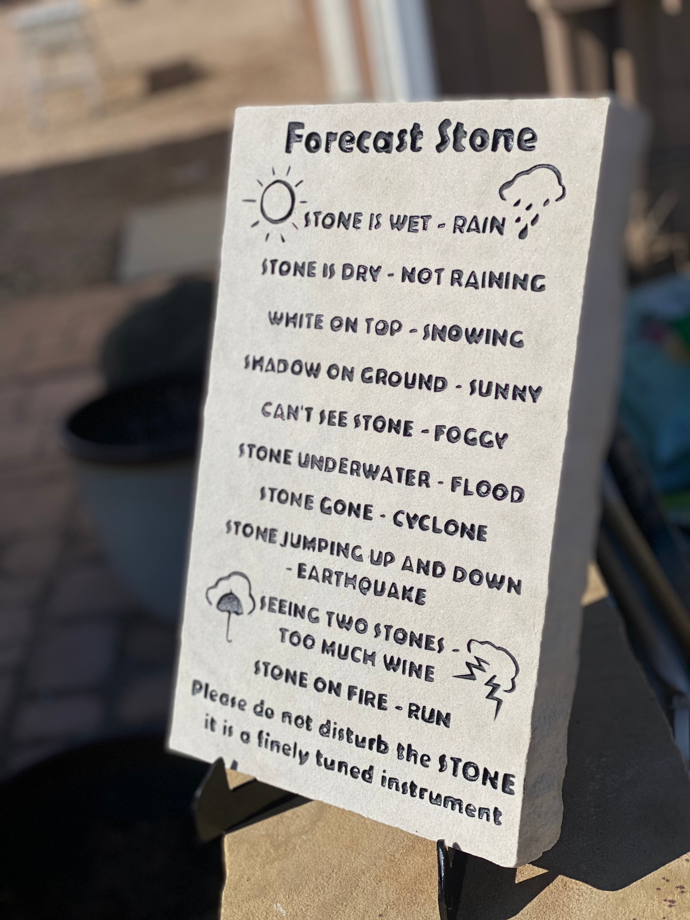 Engraved Weather/ Forecast Stone. 17x11x1.75 Inches Made of Natural ...
