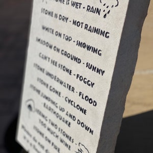 Eco-friendly Engraved Weather Forecast Stone - Large 11x18" Funny ...