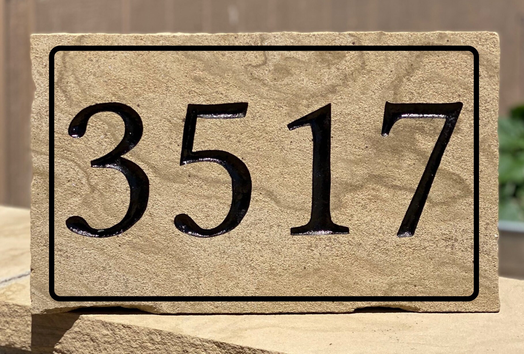 Custom Engraved Sandstone House Number Sign - 16x10x1.75" - Etsy