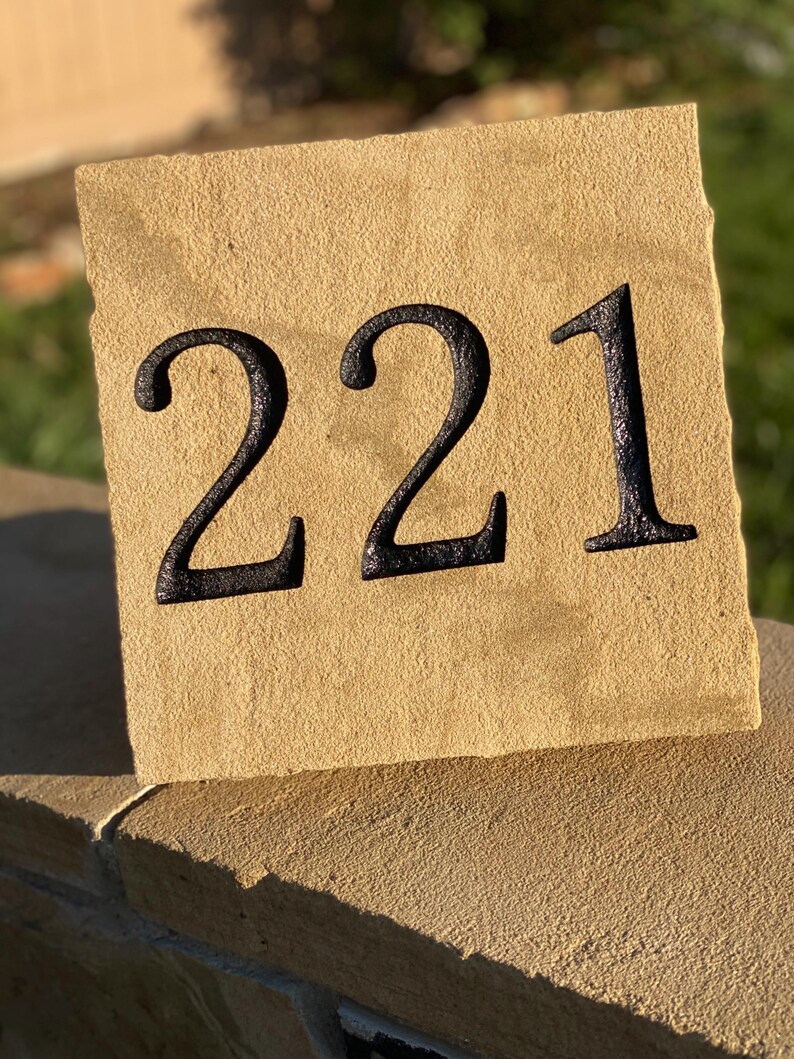 Custom Engraved Address Stone 10x10x1.75", House Numbers - Etsy