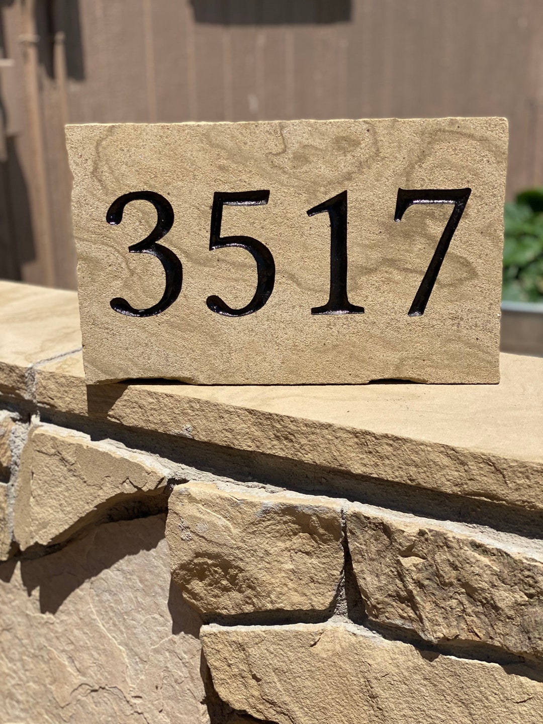 Watermark Buff Custom Engraved Stone for Address Stone 16x10x1.75 ...