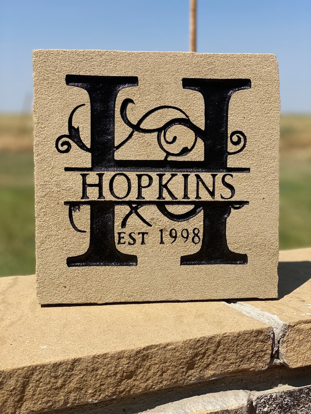 Custom Engraved Monogram Stone: Personalized Family Name Rock - Etsy