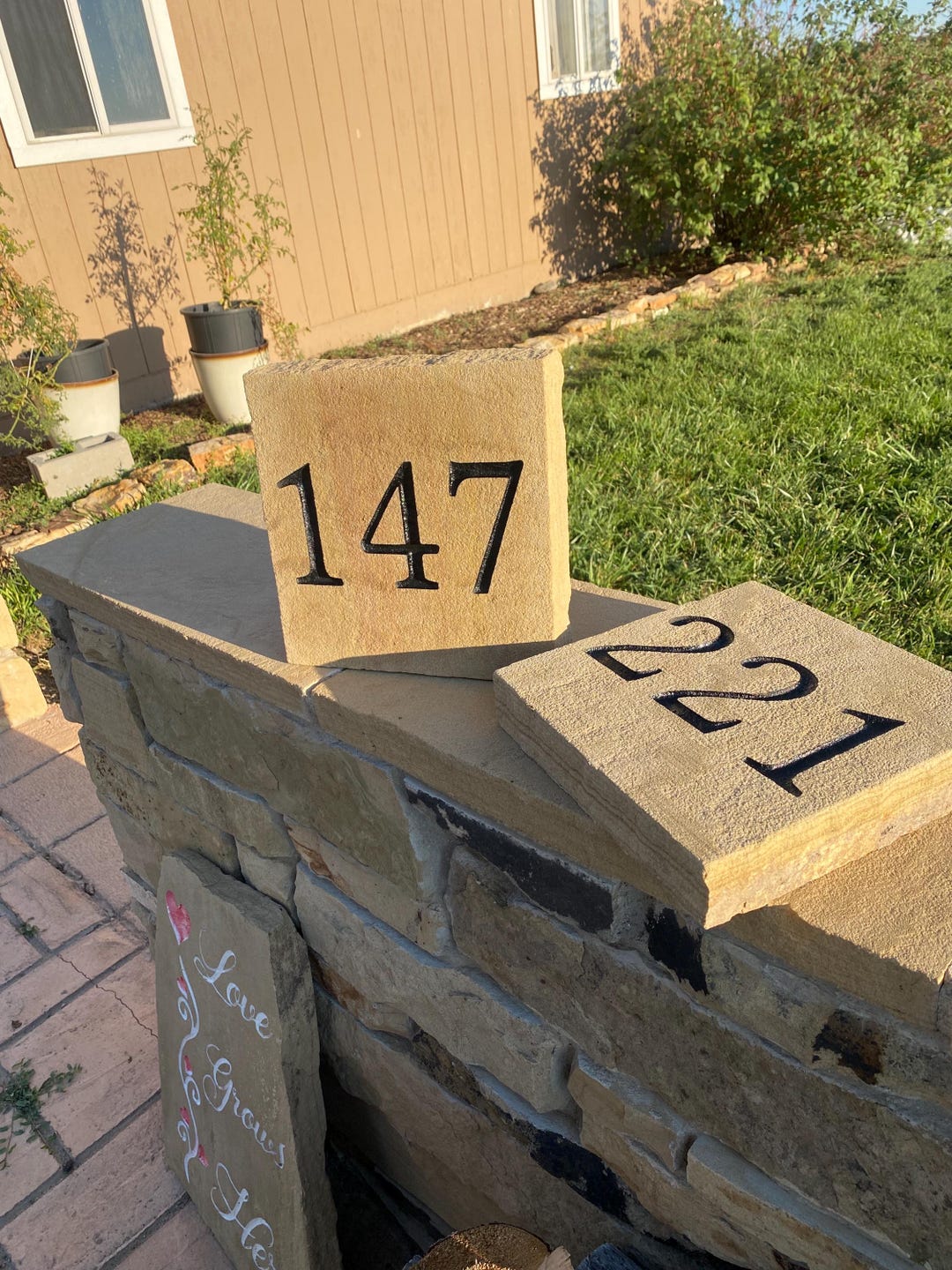 Custom Engraved Address Stone 10x10x1.75", House Numbers - Etsy