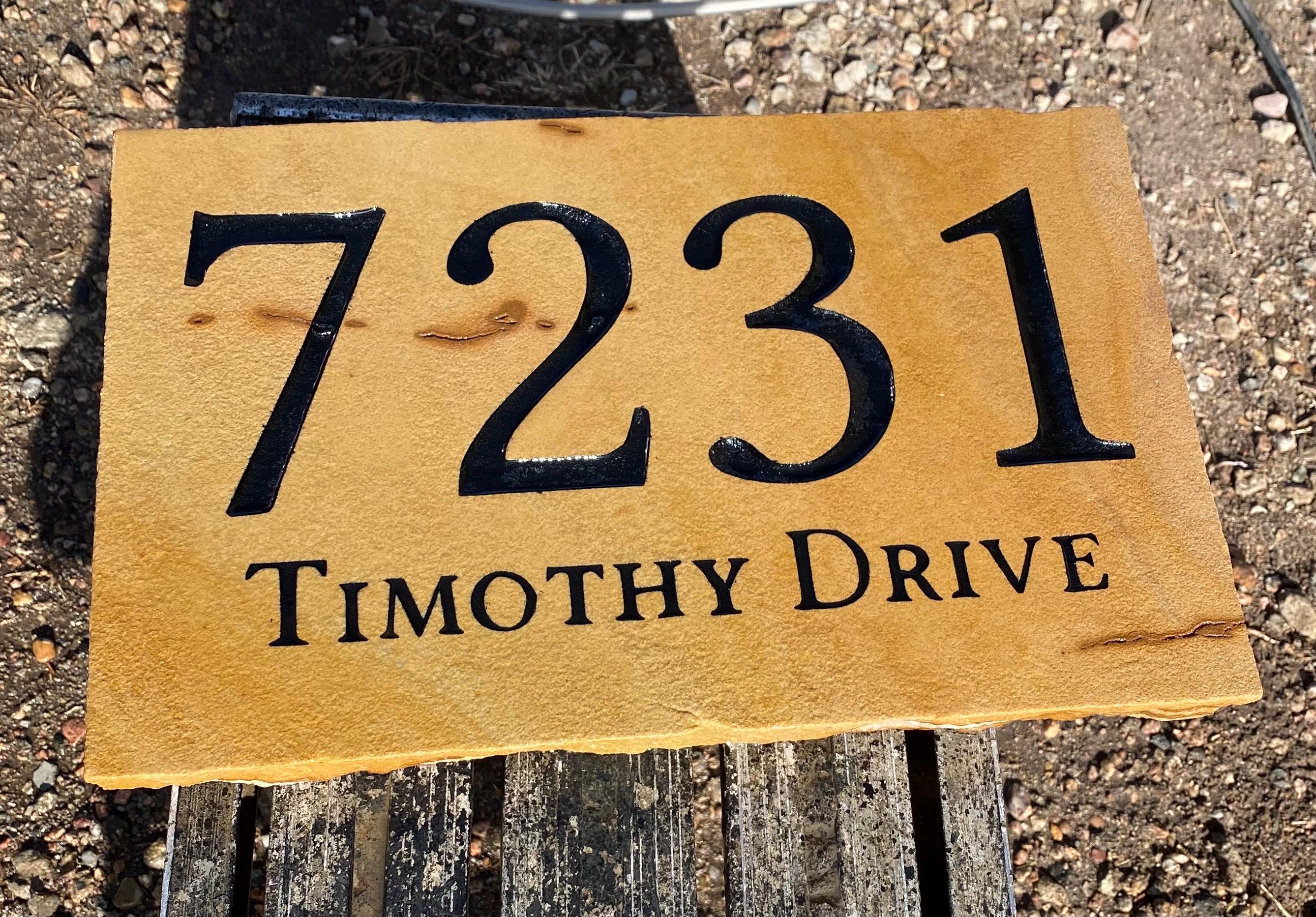 Personalized Engraved Stone Address Stone 16x10x1.75", House Numbers ...