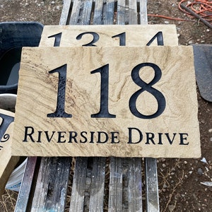 Personalized Engraved Stone Address Stone 16x10x1.75", House Numbers ...
