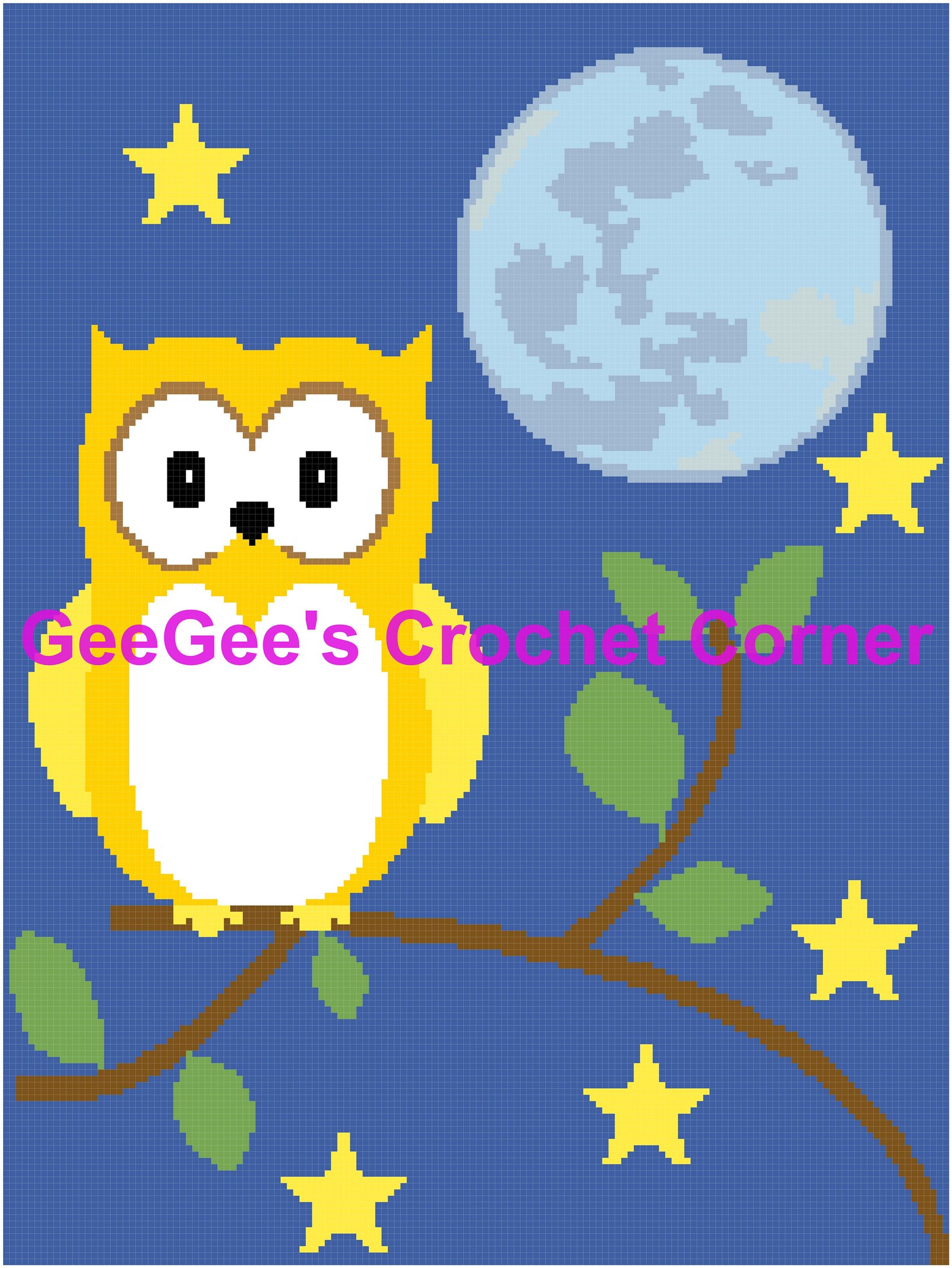 Owl Moon Graphghan Graph Afghan Pattern - Etsy