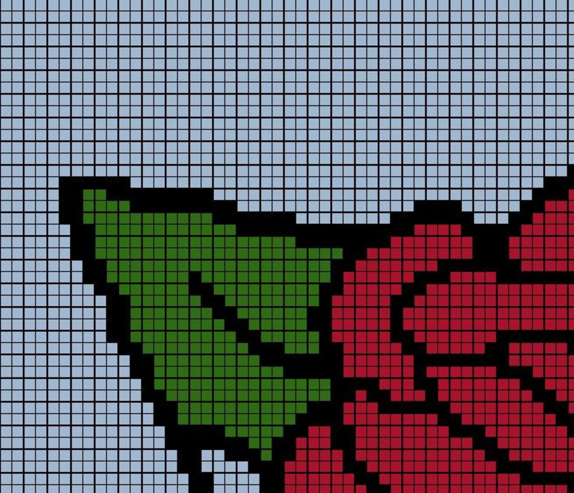 Rose With Heart Graphghan Graph Afghan Pattern - Etsy