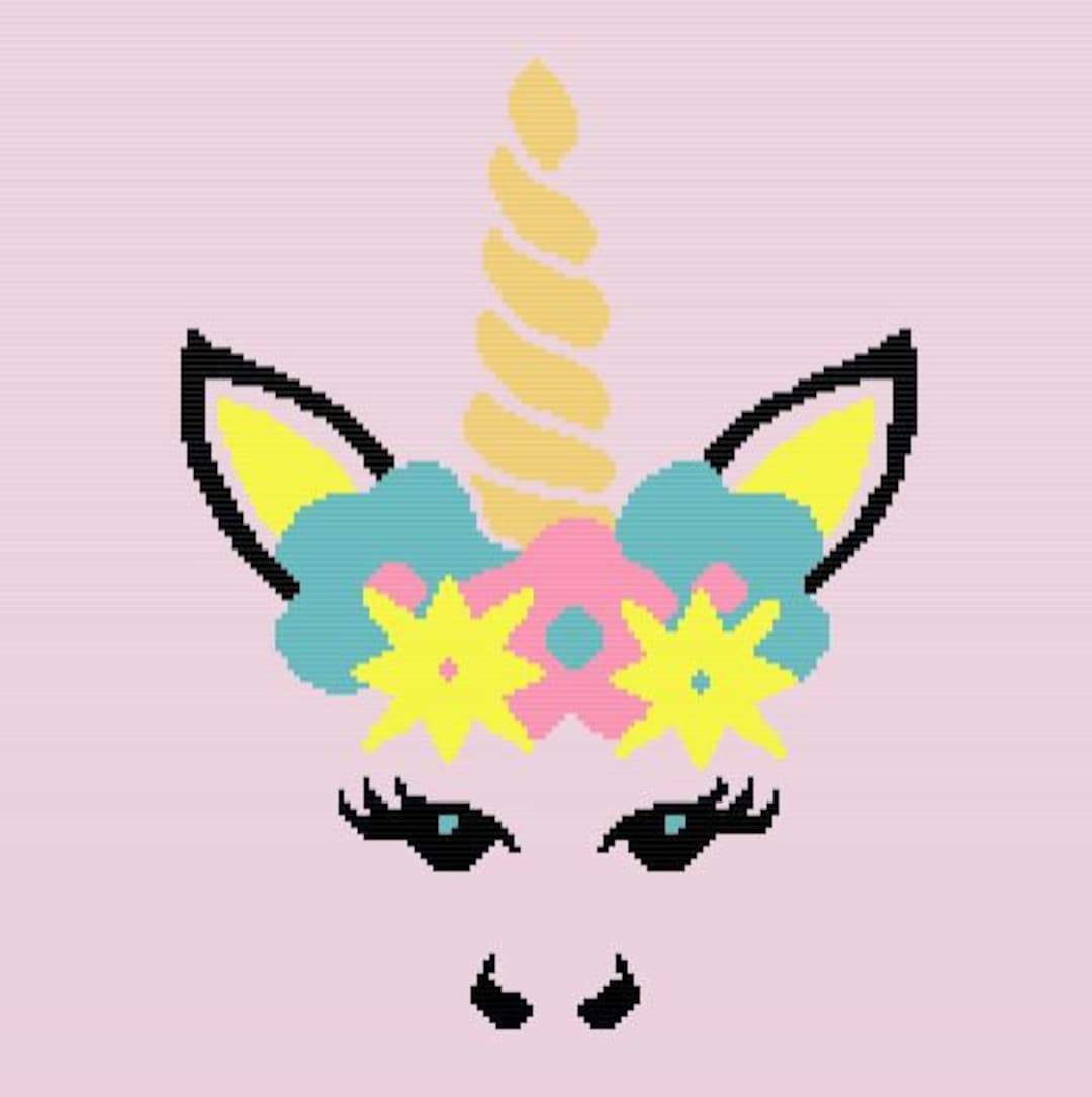 Unicorn Face Graph Afghan Crochet Pattern - Etsy