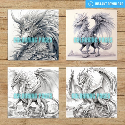 22 Mythical Creatures Coloring Pages Plus 2 Covers - Etsy
