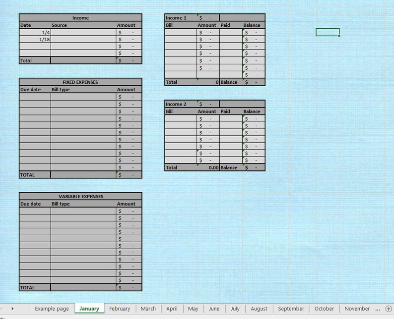 Bi-weekly Budgeting Spread Sheet - Etsy