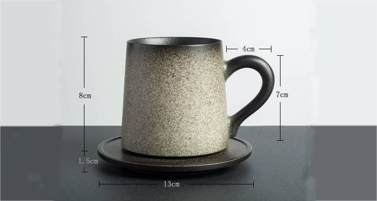 Handmade Cylinder Oval Coffee Mugs tea Cupsgray Mugswith - Etsy