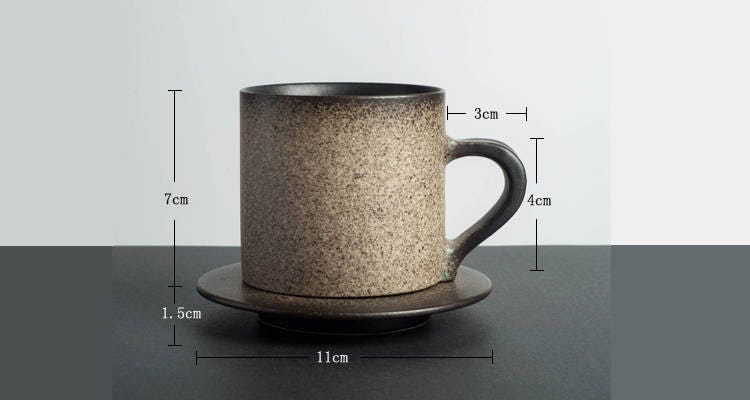 Handmade Cylinder Oval Coffee Mugs tea Cupsgray Mugswith - Etsy