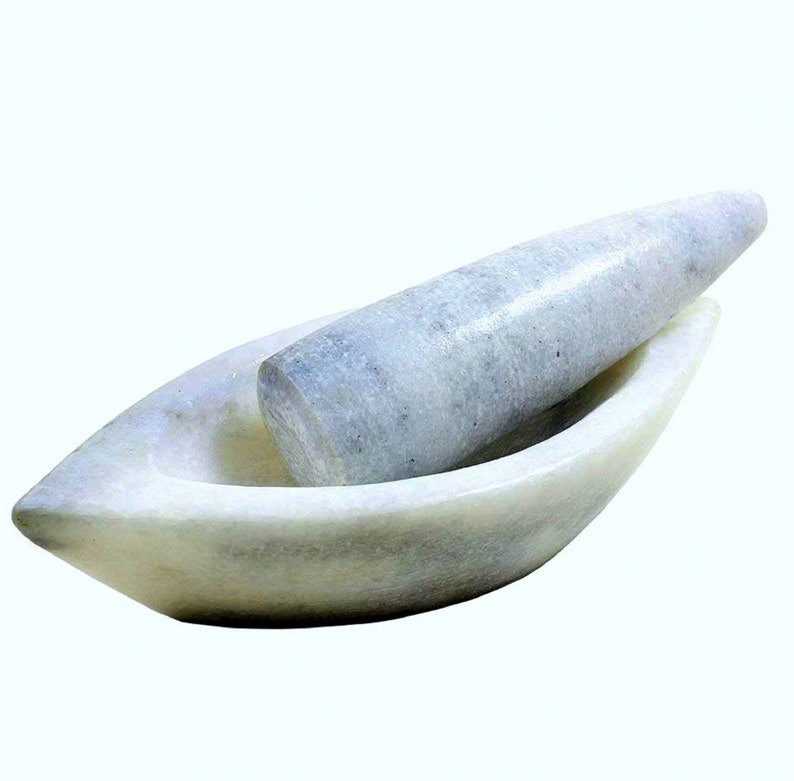 Mortier et pilon Set-Unpolished White de Sanaa Zesty - Etsy France