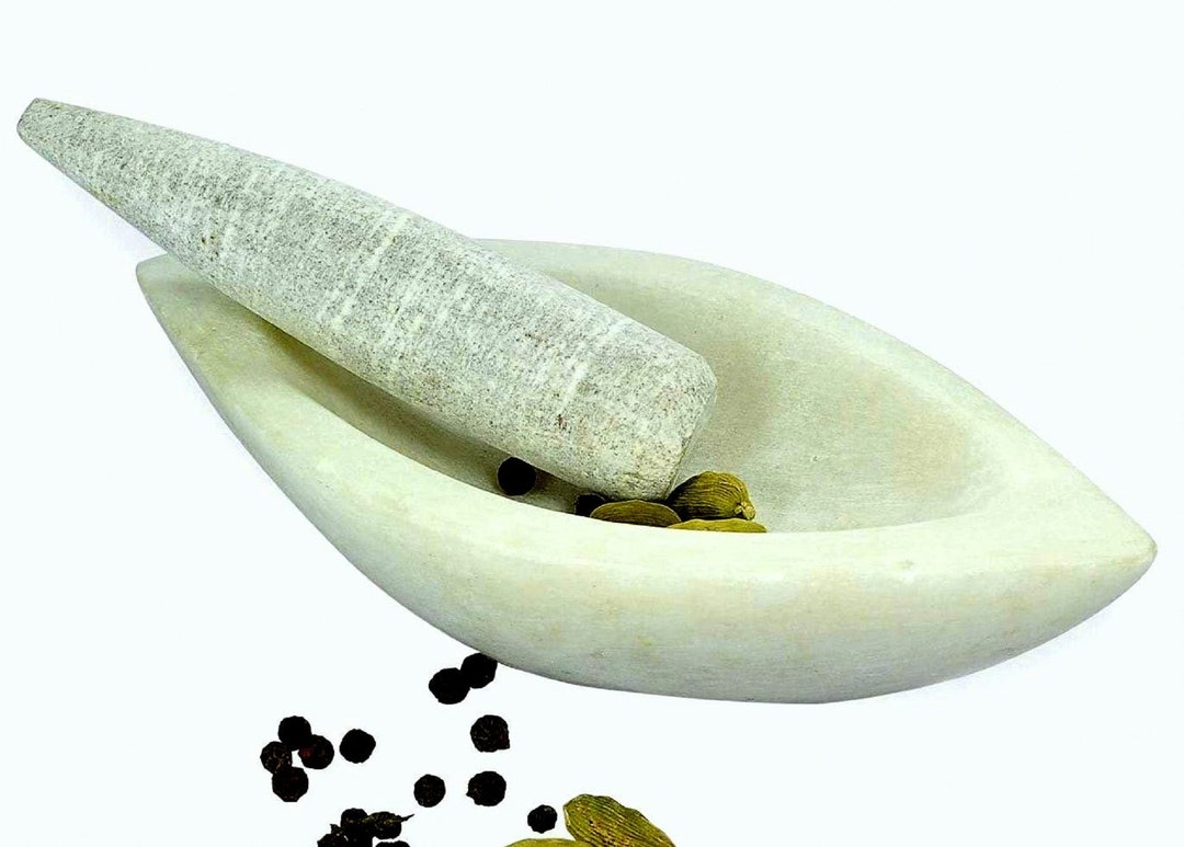 Mortier et pilon Set-Unpolished White de Sanaa Zesty - Etsy France