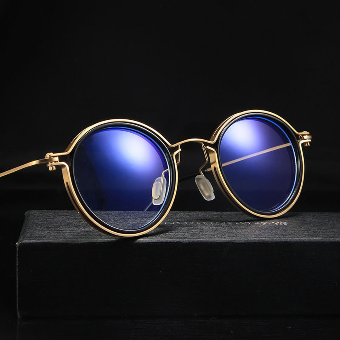 Luxury Round Frame Anti Blue Light Reading Glasses - Etsy