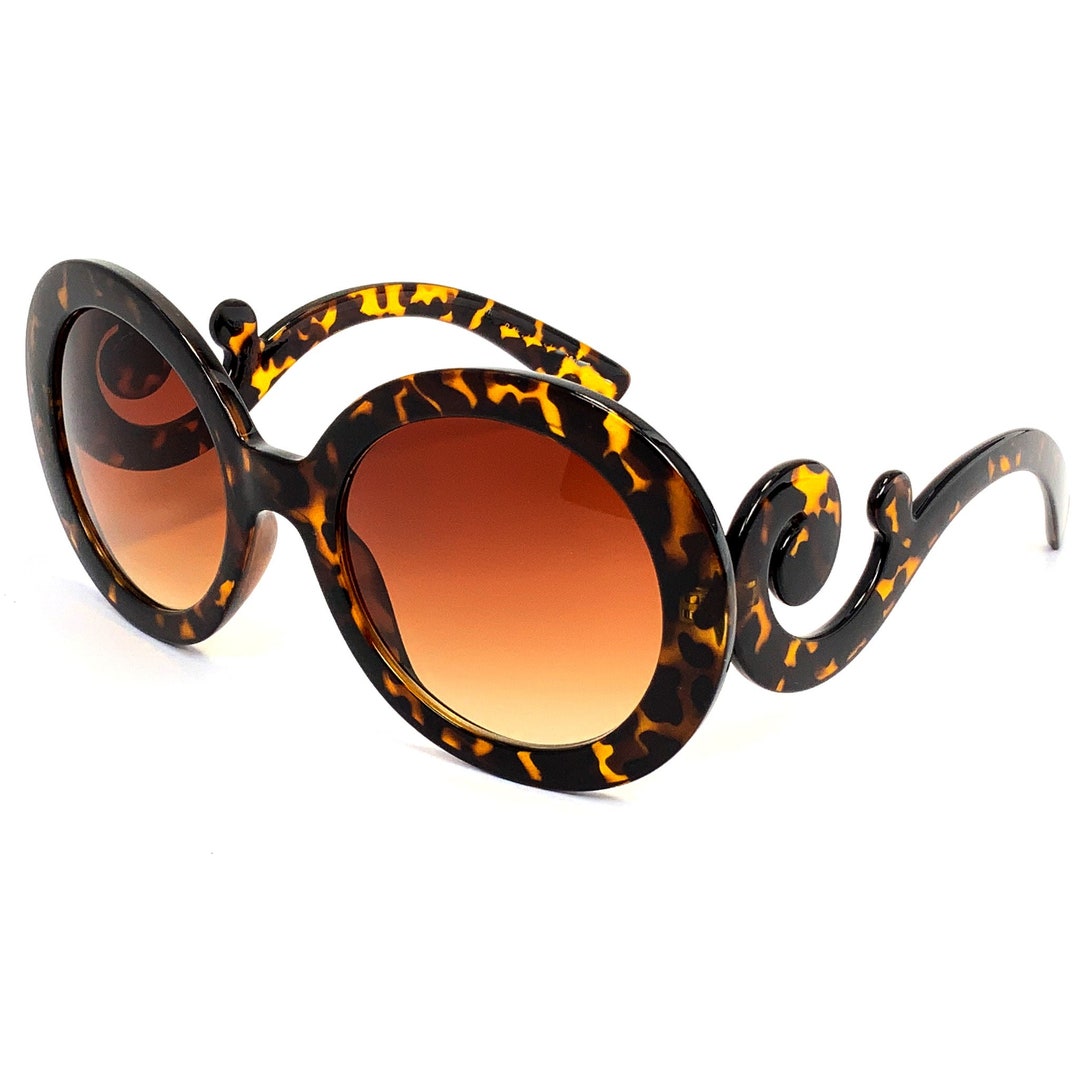 Baroque Oversize Round Uv Protection Sunglasses Fashion Shades Etsy