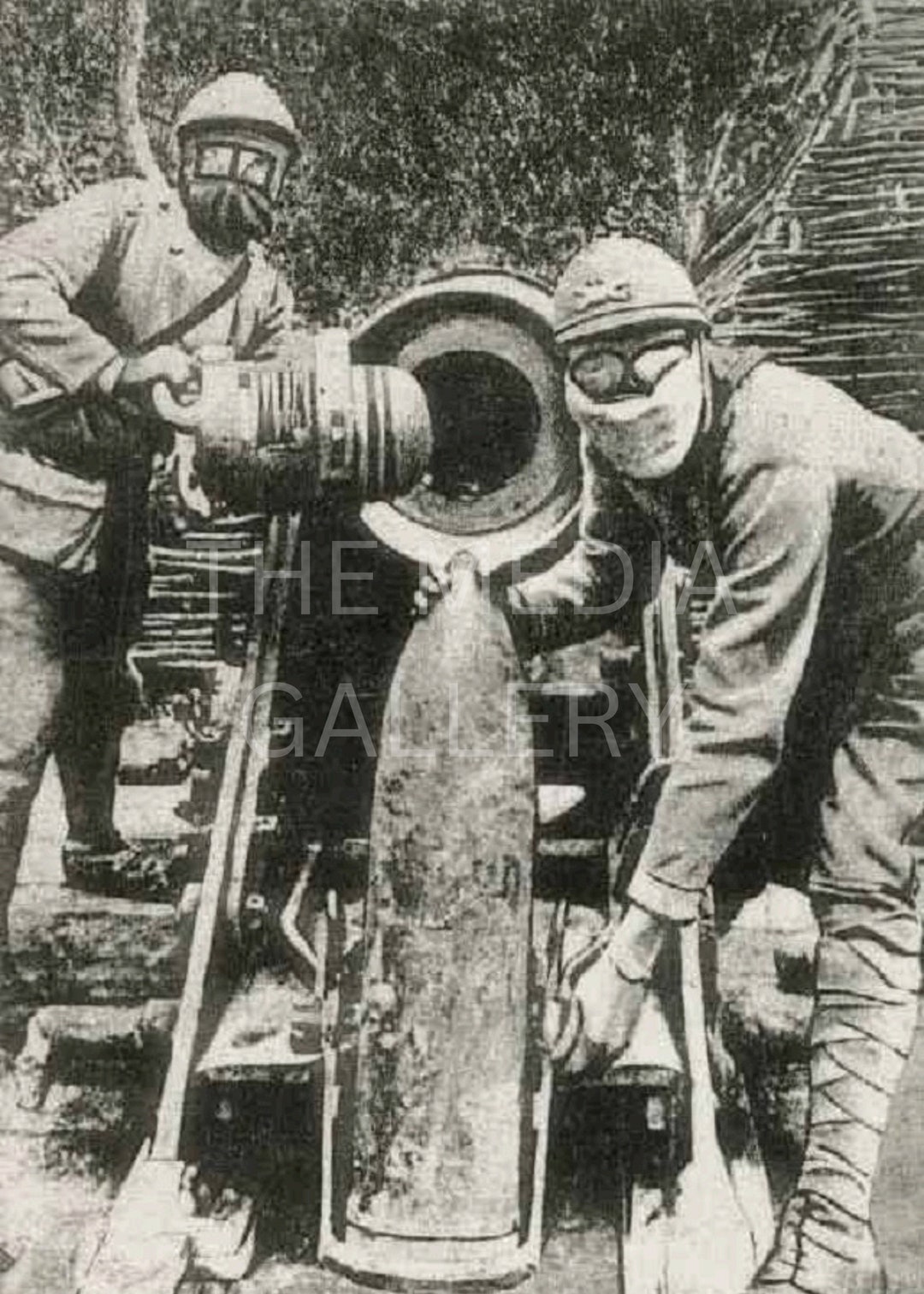 WW1 French Gas Mask Artillery Crew Photo Print World War 1 German Army ...