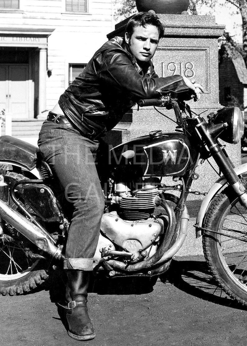 Marlon Brando, the Wild One Photo Print Motorcycle Photo 1950's Sexy ...