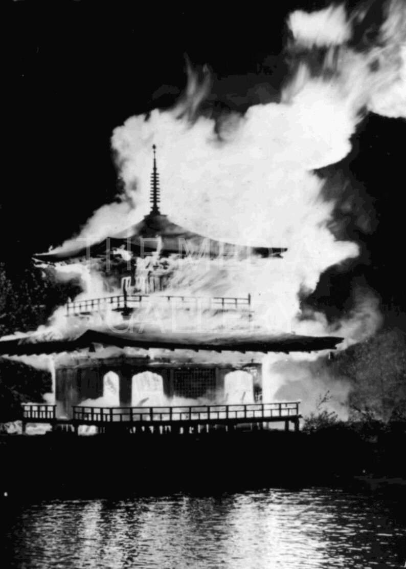 Kinkaku-ji Buddhist Temple on Fire, 1950 Photo Print Haunting, Scary ...