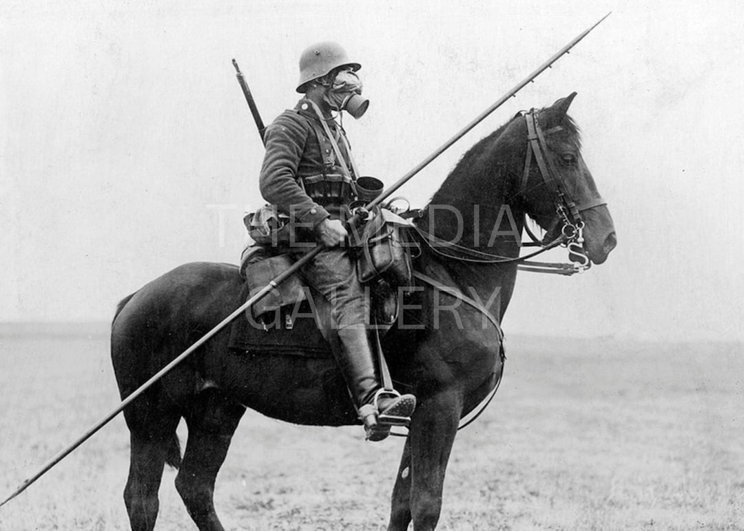 WW1 German Gas Mask Cavalry Photo Print World War 1 War Photo Scary ...