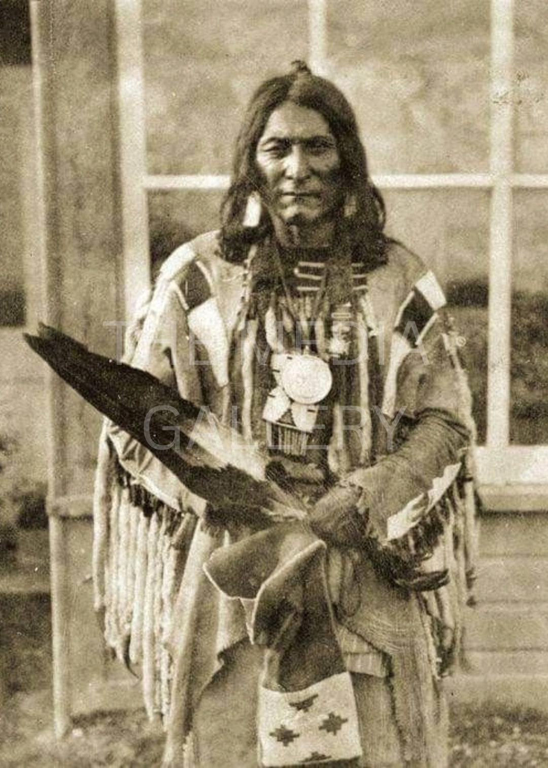 Chief Crowfoot 1868 Photo Print Indian Chief Native American Art Vintage Old Photo Western Art