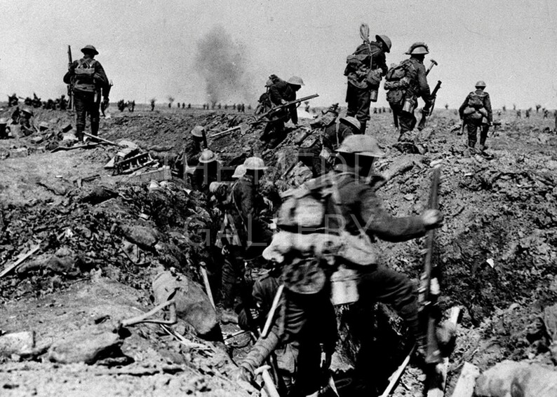 WW1 British Army Soldiers, Battle of the Somme 1916 Photo Print World ...