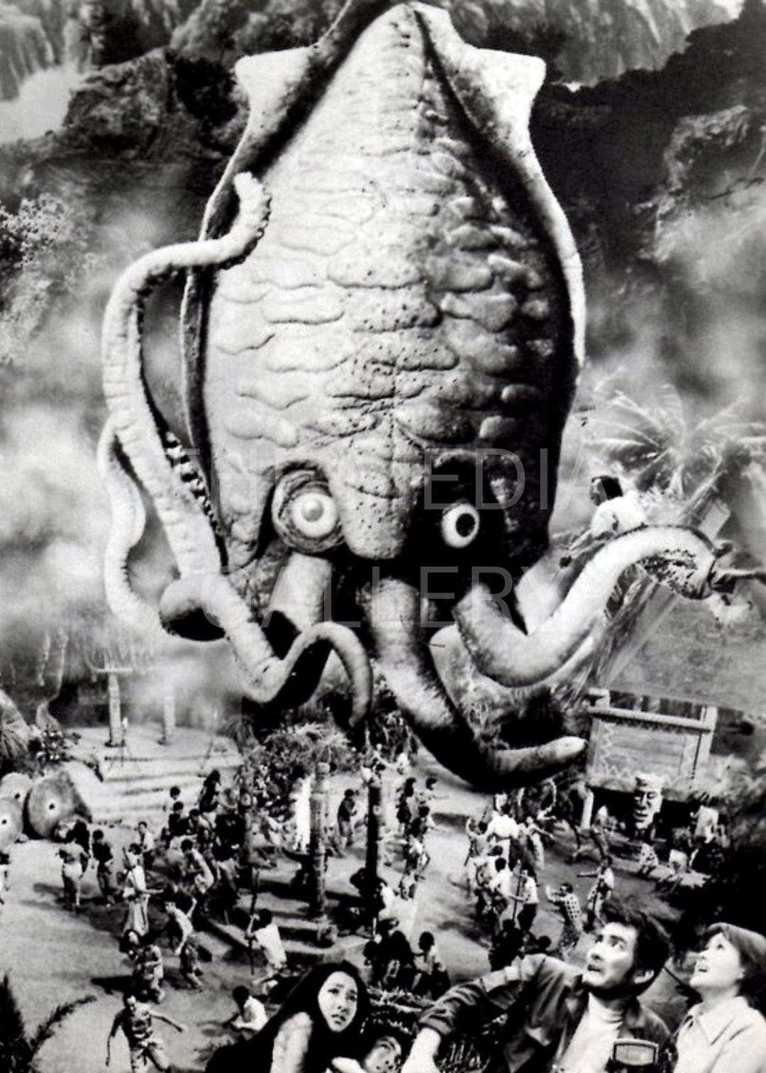 Gezora, Space Amoeba Photo Print Kraken, Giant Squid Japanese Art Toho ...