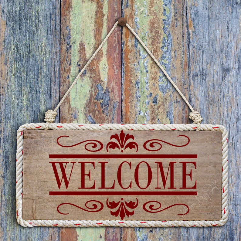 Welcome Digital Download Vector Cut File Image Decals and Sign Stencils ...