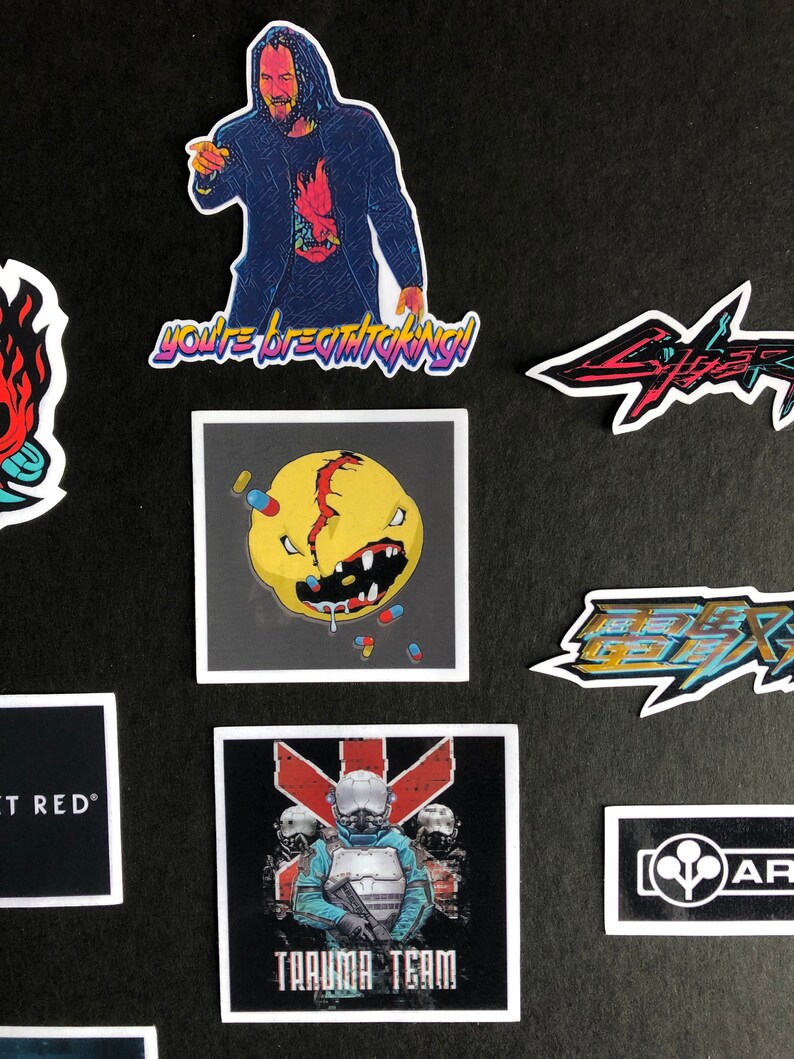 Cyberpunk 2077 Stickers Set 2 Scrapbooking Embellishments trustalchemy.com
