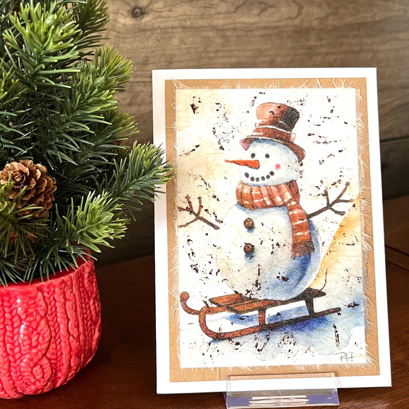 Snowman Card - Etsy