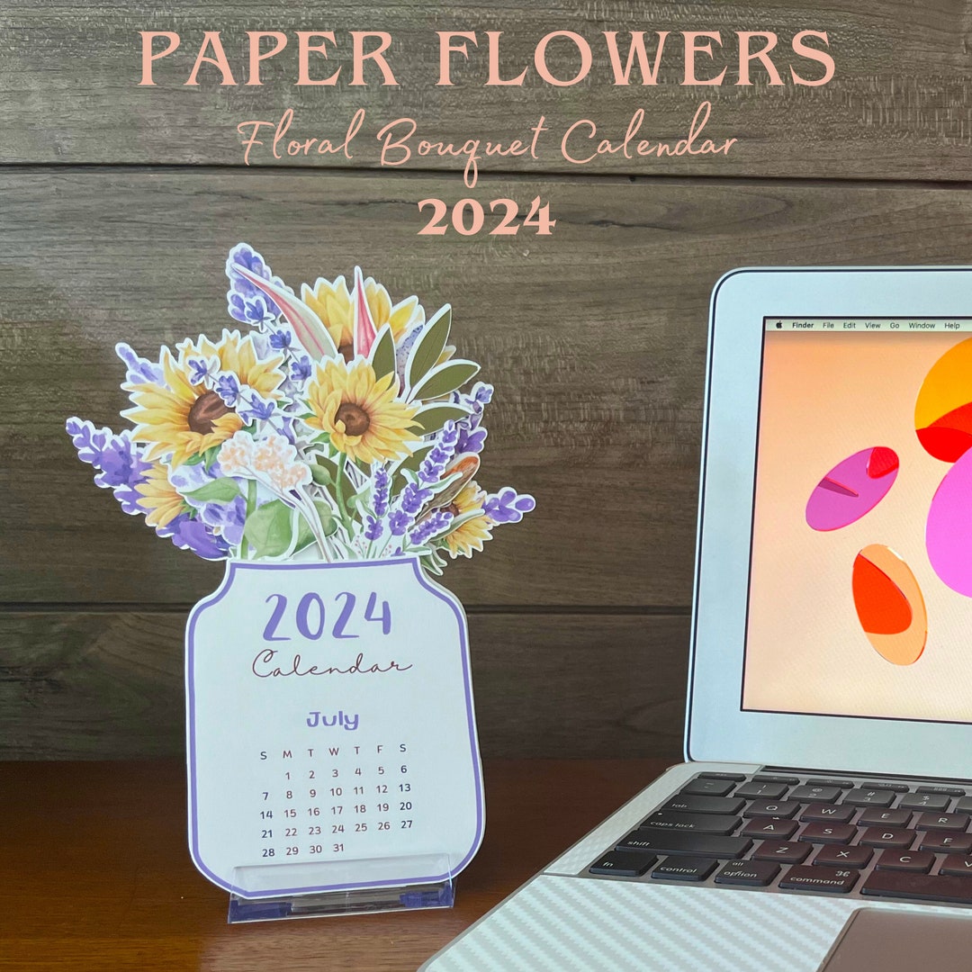 Floral Bouquet Calendar, 3D Paper Flower Calendar, 2024 Calendar ...