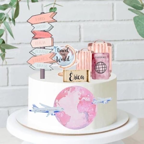 Travel Cake Topper - Etsy UK