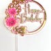 Floral Cake Topper, Happy Birthday Cake Topper, Flower Cake Topper - Etsy