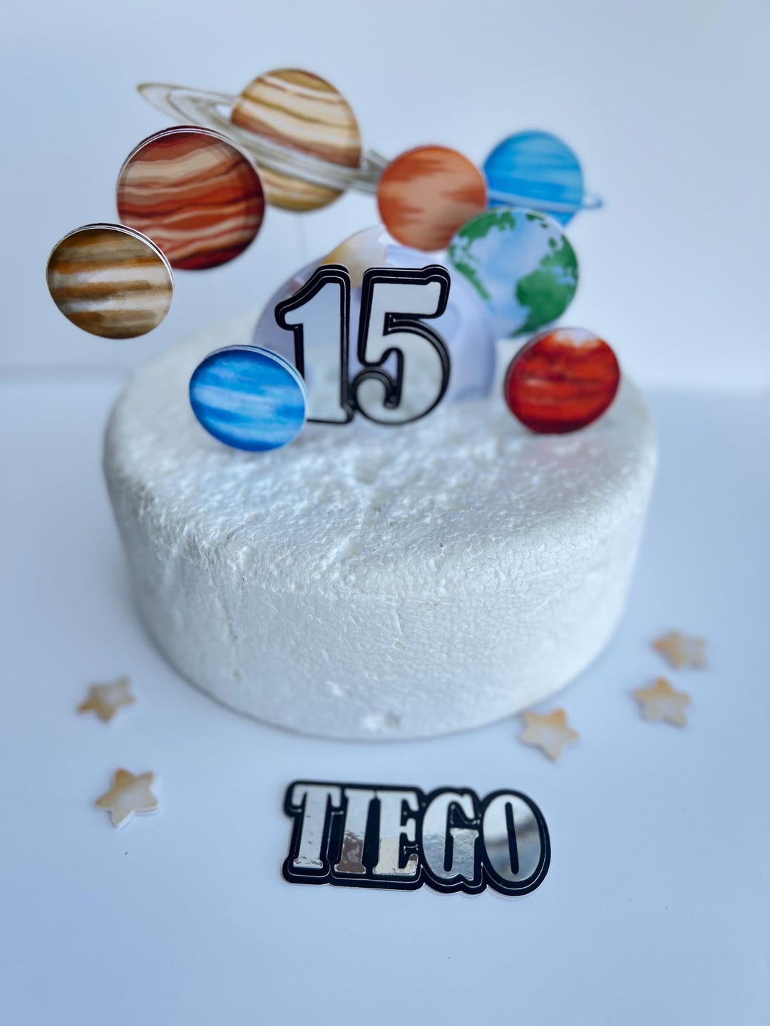 Galaxy Personalised Cake Topper, Planets Cake Topper, Planetarium Cake ...