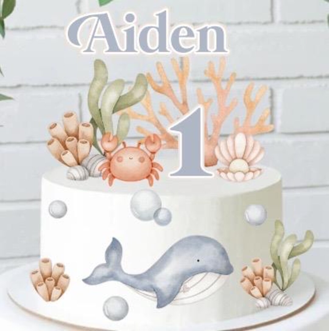 Under the Sea, Ocean Cake Topper Personalised, Sea Themed Cake Topper ...