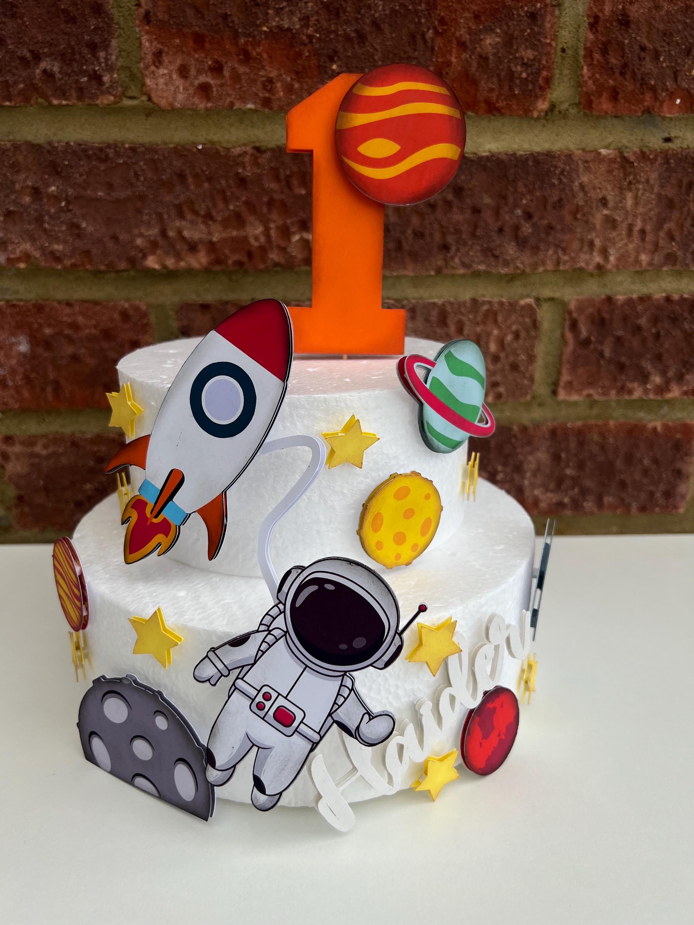 Astronaut Cake Topper, Space Cake Topper, Galaxy Cake Topper, Custom ...