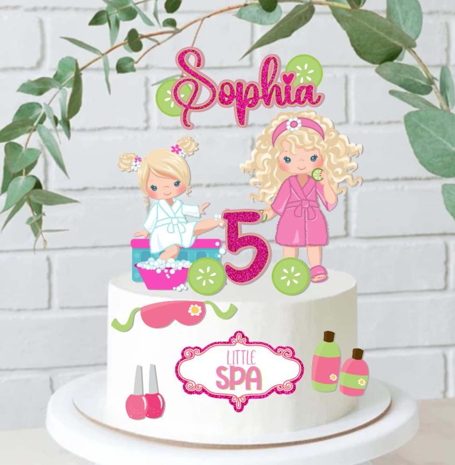 Personalized Spa Party Cake Topper: Girls Day Decoration - Etsy