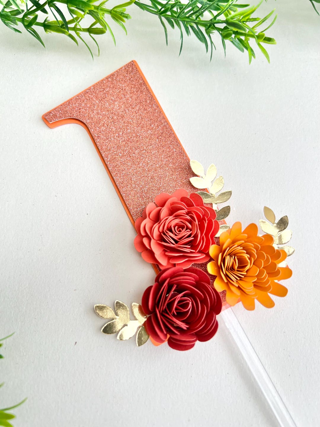 Floral Number Cake Topper, Floral Cake Topper, First Birthday, Autumn ...