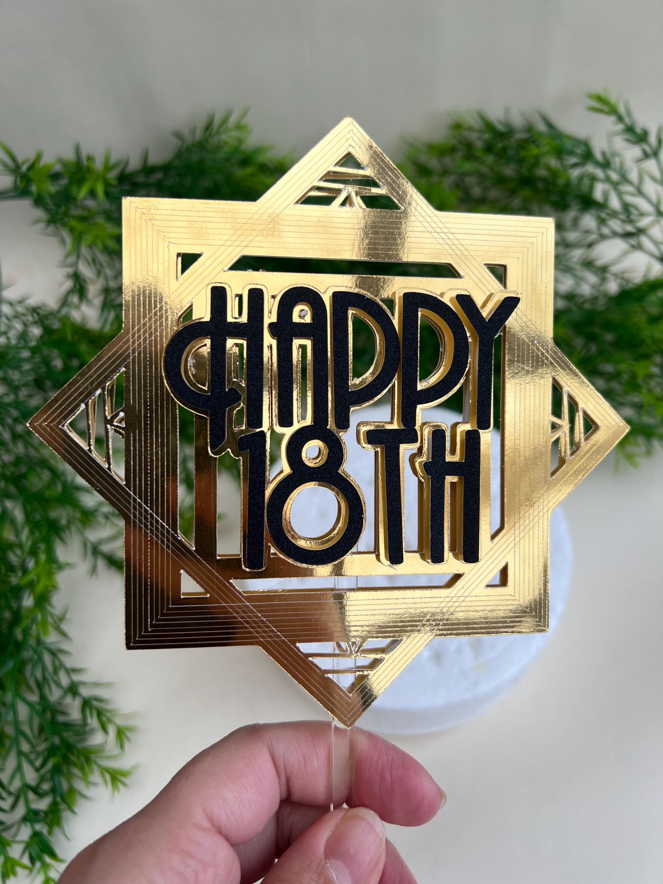Gatsby Personalised Cake Topper Style, With Age. Gatsby Cake Topper ...