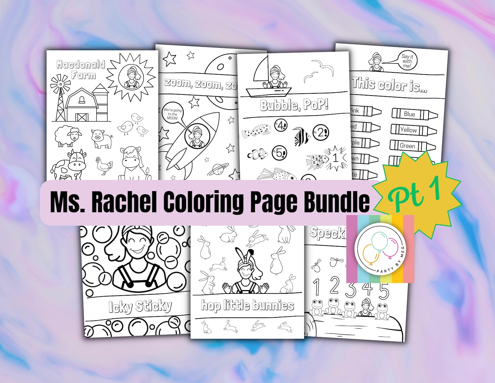 Ms. Rachel Coloring Pages | Part 1 | Digital Download | Kids Coloring ...