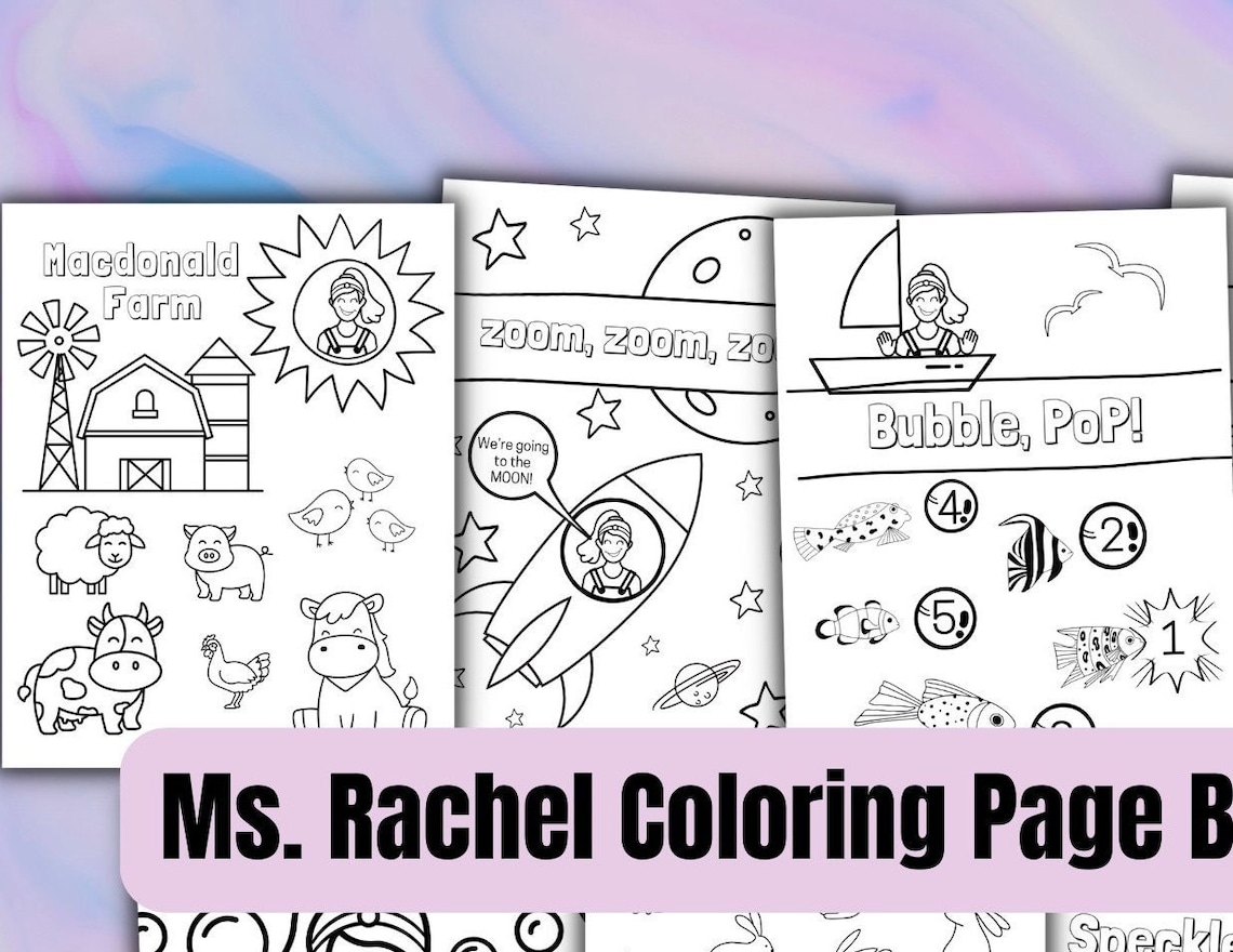 Ms. Rachel Coloring Pages | Part 1 | Digital Download | Kids Coloring ...