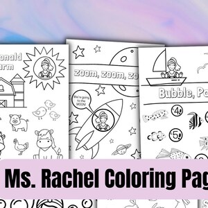 Ms. Rachel Coloring Pages | Part 1 | Digital Download | Kids Coloring ...